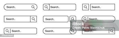 검색 창 웹 페이지 인터넷 브라우저 버튼 세트 검색 상자 템플릿 격리 다양한 모양 검색 창 상자 모음 아이콘 주소 및 탐색 0명에 대한 스톡 벡터 아트 및 기타 이미지