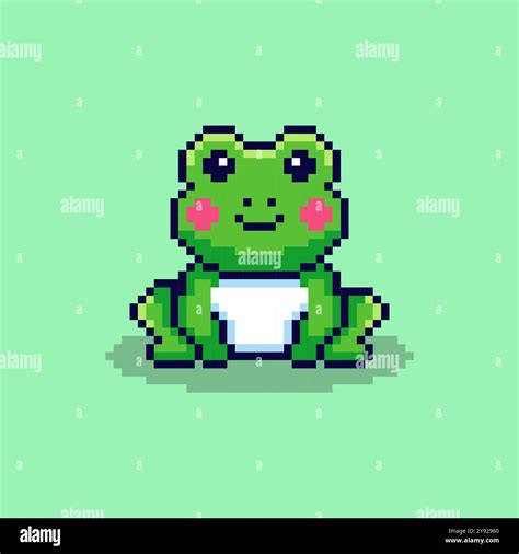 Pixel Art Frog Game Asset Design Stock Vector Image And Art Alamy