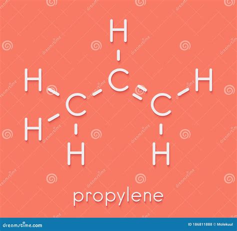 Propene Propylene Molecule Polypropylene Pp Polyprene Building Block Material Skeletal