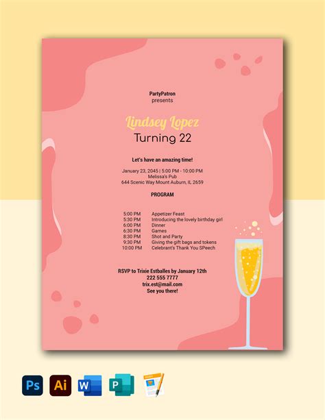 Free Ladies Birthday Party Program Template