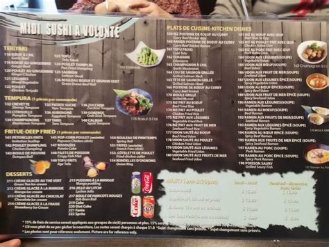 Menu At Zushi Sushi Restaurant Montreal