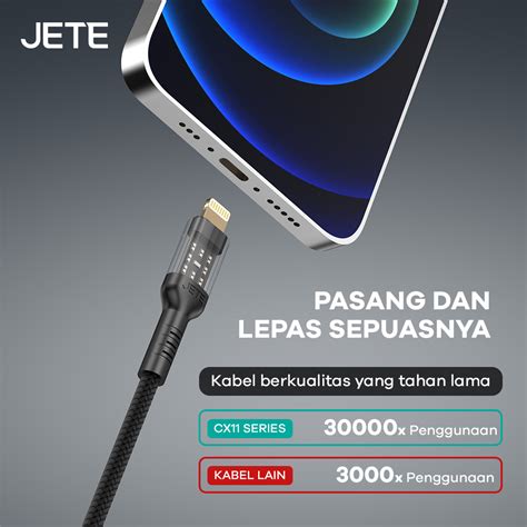 jual kabel data type c to type c jete cx11 series 65w