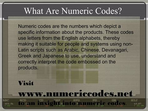 Numeric Codes Ppt