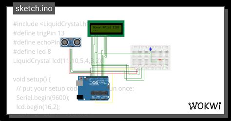 Range Sensor Displaying On Lcd Wokwi Esp32 Stm32 Arduino Simulator