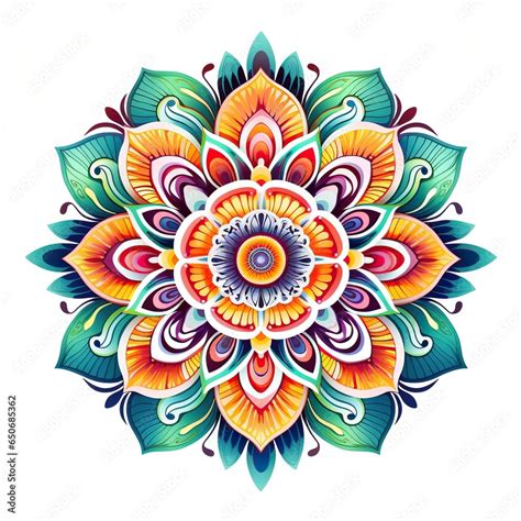 Hindu Mandala Isolated On White Background Stock Illustration Adobe Stock