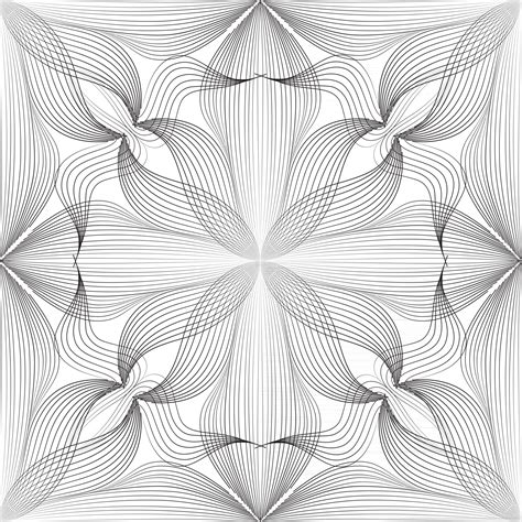 Abstract Seamless Floral Linear Pattern Arabic Line Ornament With Flower Shapes Floral Orient