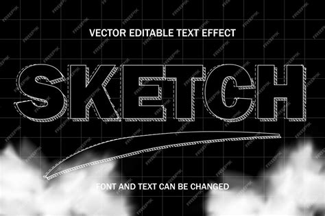 Premium Vector Sketch Typography Lettering 3d Editable Text Effect