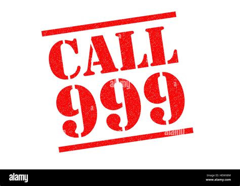 CALL 999 red Rubber Stamp over a white background Stock Photo - Alamy
