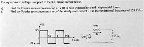 The Square Wave Voltage Is Applied To The R L Circuit Shown Below A