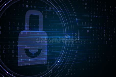 Padlock Icon With Binary Code Background Stock Vector Illustration Of Global Background