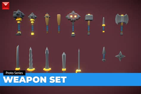Basic Weapon Set Proto Series D Weapons Unity Asset Store