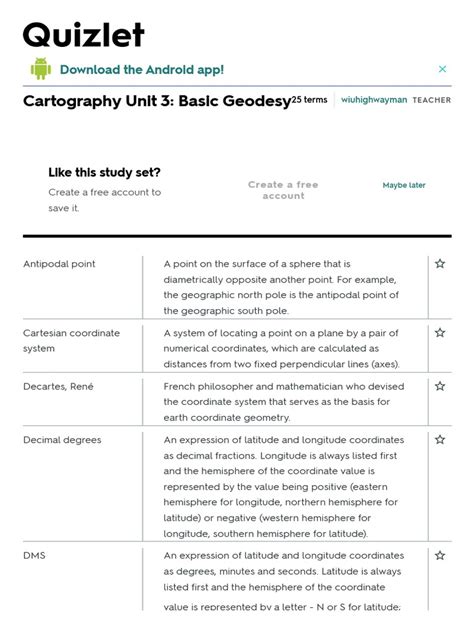 Cartography Unit 3 Basic Geodesy Flashcards Quizlet Download Free Pdf Latitude Longitude