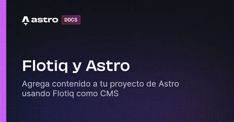 Flotiq Y Astro Docs