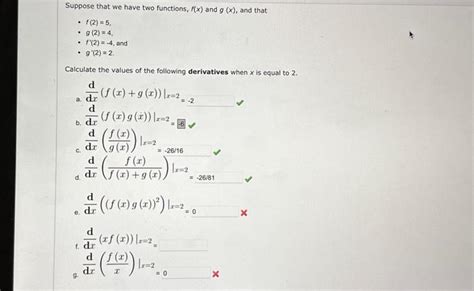 solved suppose that we have two functions f x and g x