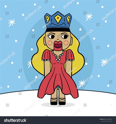 Hand Drawn Nutcracker Princess Illustration Christmas Stock Vector Royalty Free 1869380707