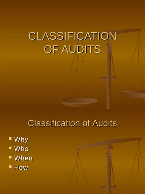 Audit Classification Overview Pdf Audit Financial Audit