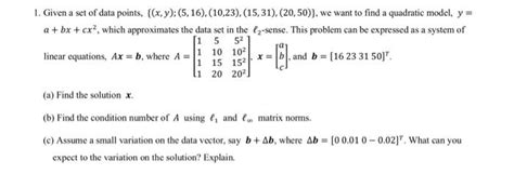 given a set of data points { x y 5 16 10 23