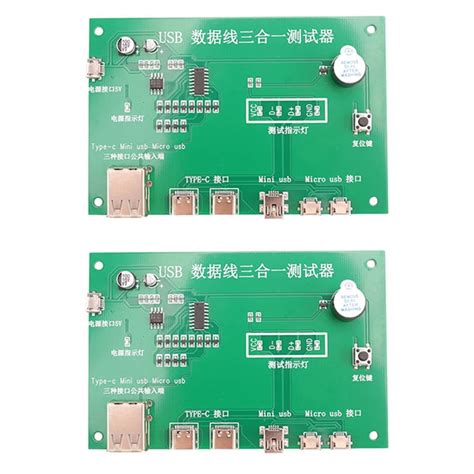 2X USB Cable Tester Data Wire Test Fixture Precise Type C Mini USB USB USB Cable Tester