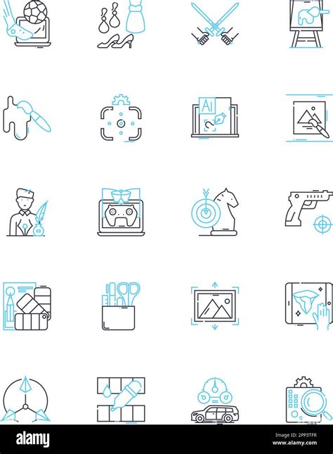 Creative Commerce Linear Icons Set Innovation Artistry Imagination Ingenuity Exclusivity