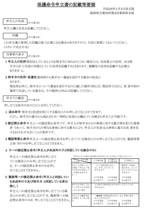 保護命令申立書等DV関連書式の書き方見本一覧弁護士解説 離婚の相談はデイライト法律事務所