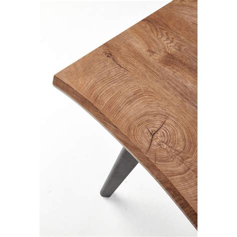 Stylish Dickson 150x90 Oakandblack Extending Dinning Table Halmar