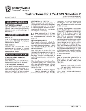 Fillable Online Instructions For REV Schedule F Fax Email Print PdfFiller