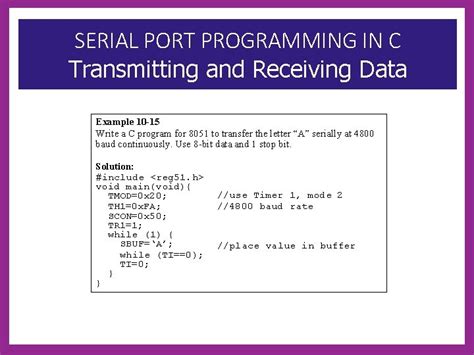 Serial Communication The 8051 Microcontroller And Embedded Systems