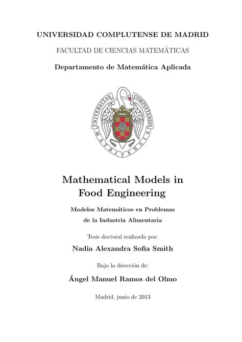 pdf mathematical models in food engineering