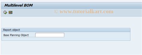 KKED SAP Tcode BOM For Base Planning Objects