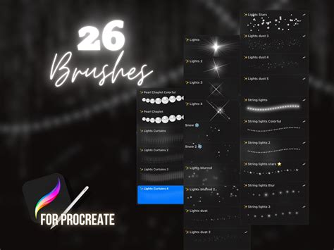 Procreate Magical Lights Brushes Christmas Lights Light Brush Glitter Brush Bokeh Sparkle