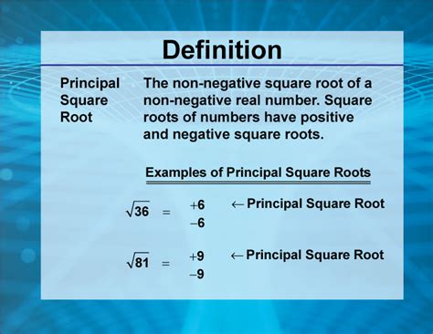 video definition 26 rationals and radicals principal square root