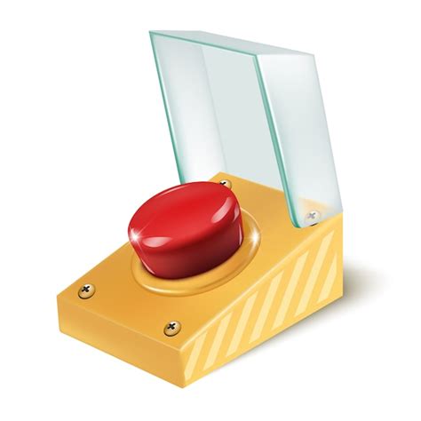 Premium Vector Realistic Vector Alarm Emergency Red Button With A