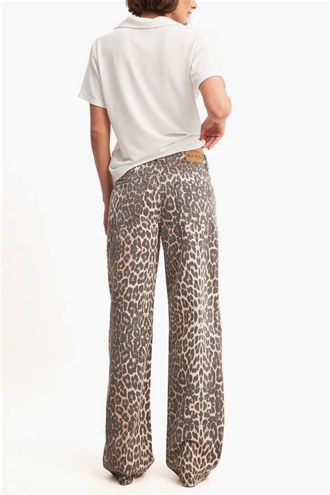 Low Waist Leopard Denim Leopard Na Kd