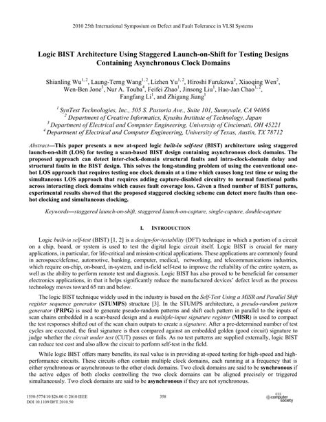 Pdf Logic Bist Architecture Using Staggered Launch On Shift For Testing Designs Containing
