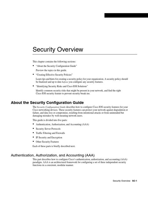 security overview about the security configuration guide pdf radius computer network
