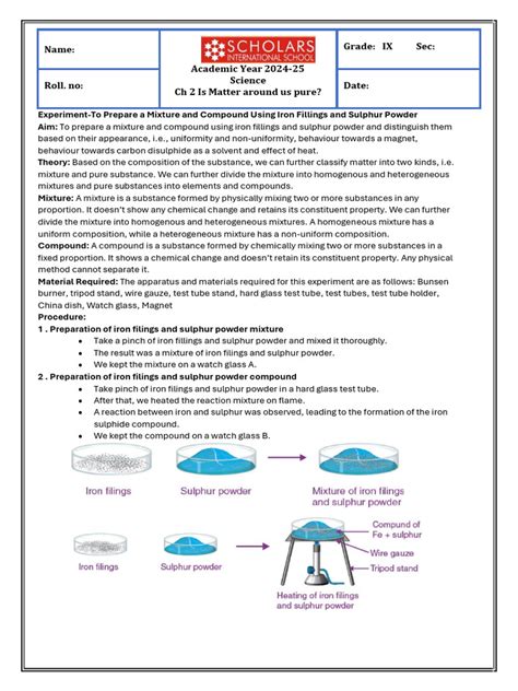 G9 Lab Experiment 2 Sis Pdf Mixture Chemical Substances