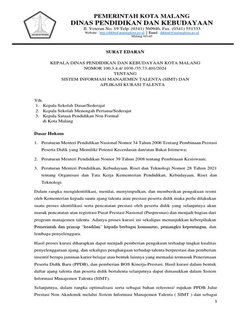 Se Sistem Informasi Manajemen Talenta Simt Pdf