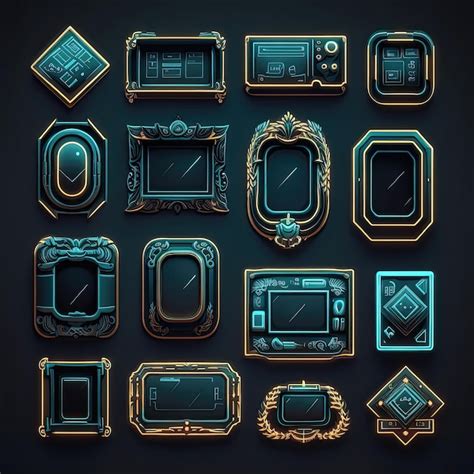 Premium Photo Texture Rectangle Frame Game Ai Generated Template Border App Menu Square Board