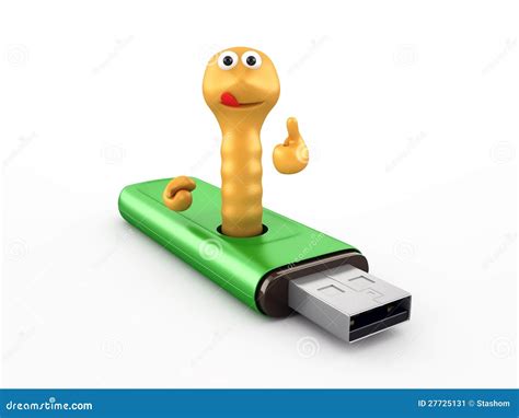 Worm In The USB Flash Drive Stock Illustration Illustration Of Cyber Antivirus 27725131