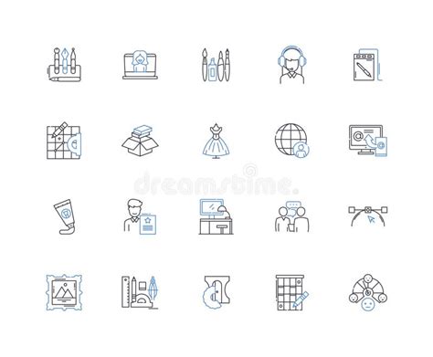 Remote Worker Line Icons Collection Flexibility Autonomy Independence Productivity