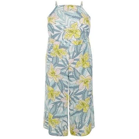 Plus Size White Floral Print Culotte Jumpsuit Floral Print Jumpsuit