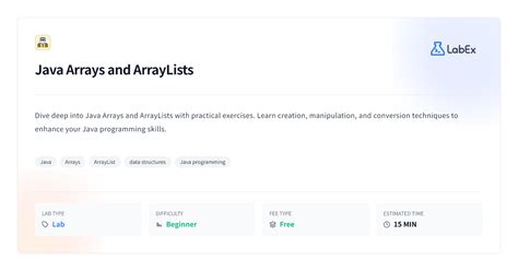 Java Arrays And Arraylists Labex