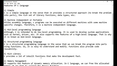 Chapter 1 Introduction Features Of Cturboc Installation And First C Program Youtube