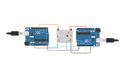 Circuit Design Comunicación Serial Rx Tx Tinkercad