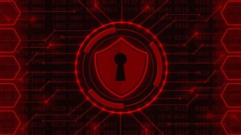 Protective Shield In Circle Frame On Binary Code Background With