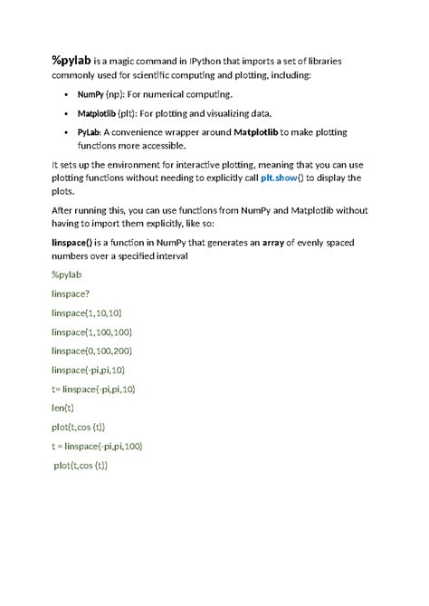 Python 1 Pylab Pylab Is A Magic Command In Ipython That Imports A Set Of Libraries Commonly