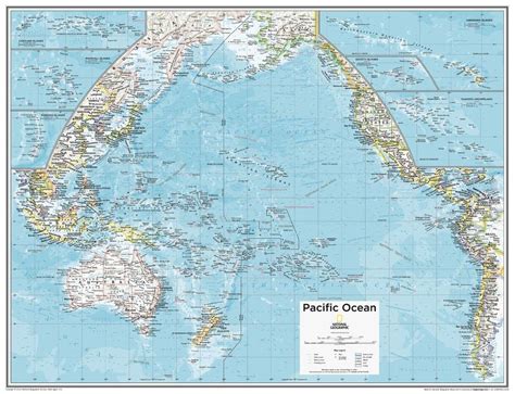 National Geographic Maps Pacific Ocean Political Wall Map