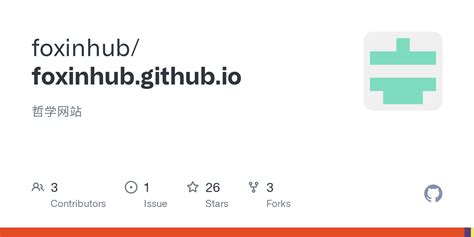 GitHub foxinhub foxinhub github io 哲学网站
