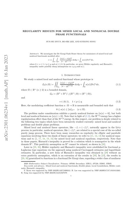Pdf Regularity Results For Mixed Local And Nonlocal Double Phase