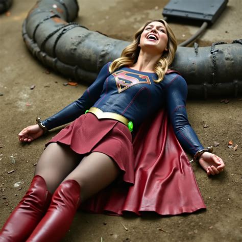 Melissa Benoist As Supergirl The Supergirl Lie Flat On The Ground
